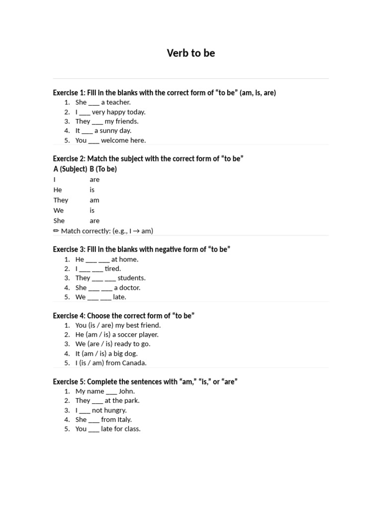 4) Verb To Be | PDF