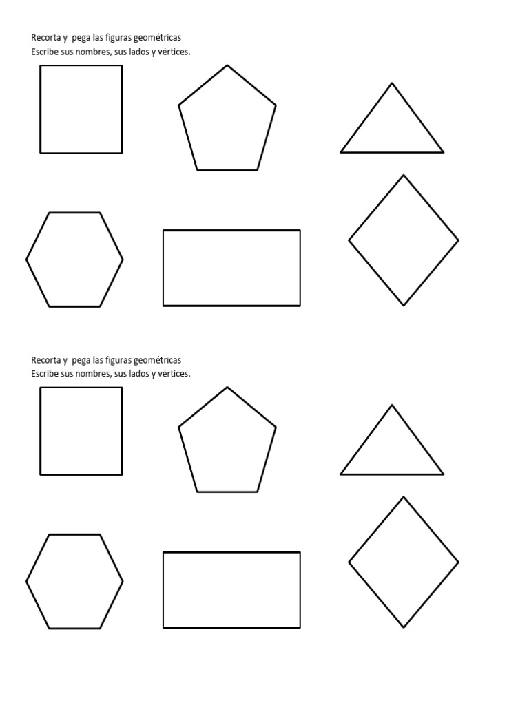 Recorta y Pega Las Figuras Geométricas | PDF