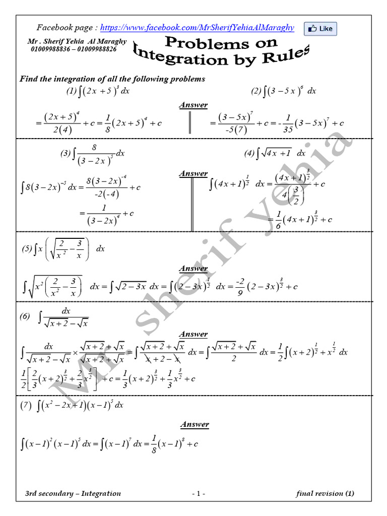 Revision Integration 2025 | PDF