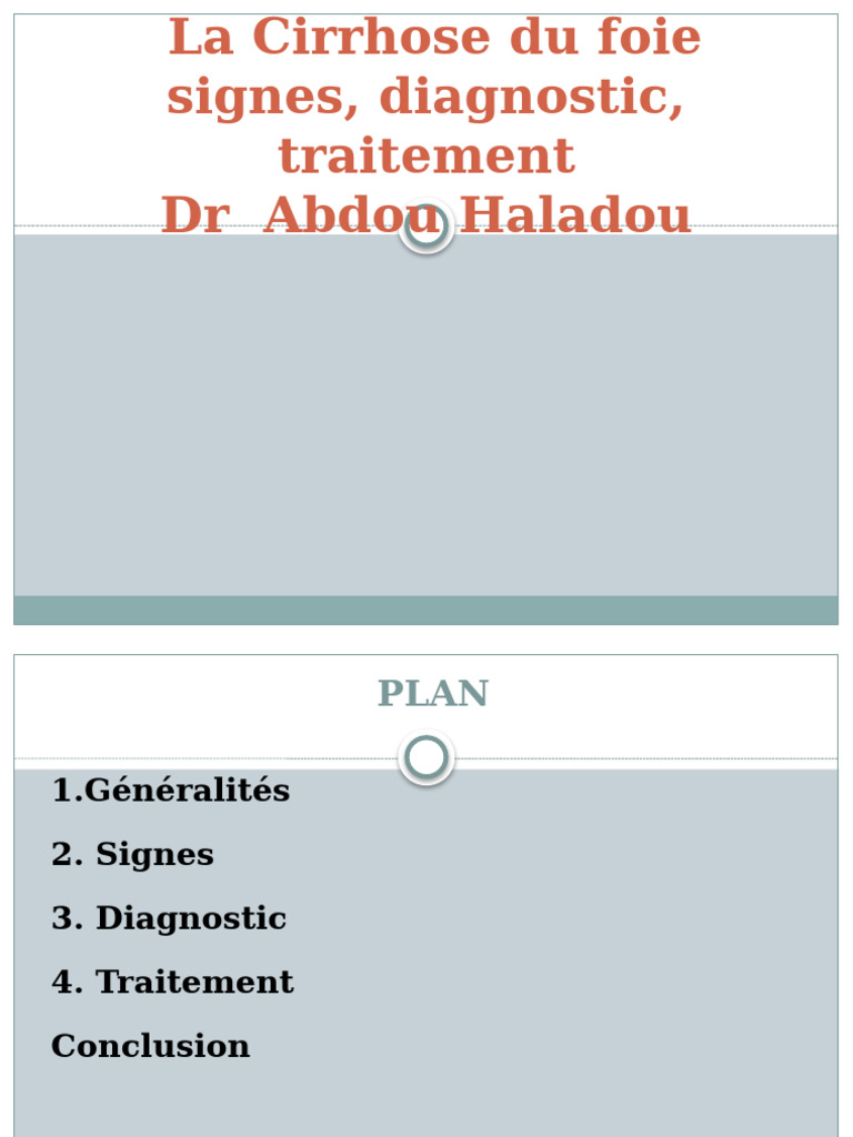 Présentation sur cirrhose | PDF | Cirrhose | Foie