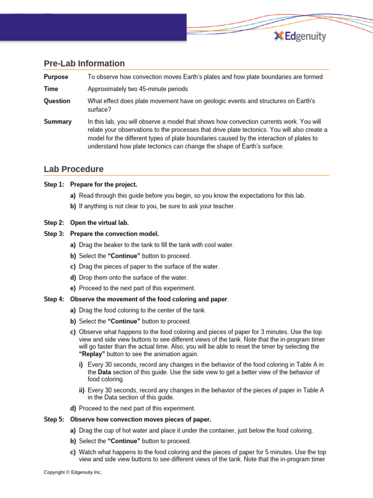 Virtual Lab on Plate Boundaries | PDF | Plate Tectonics | Geology