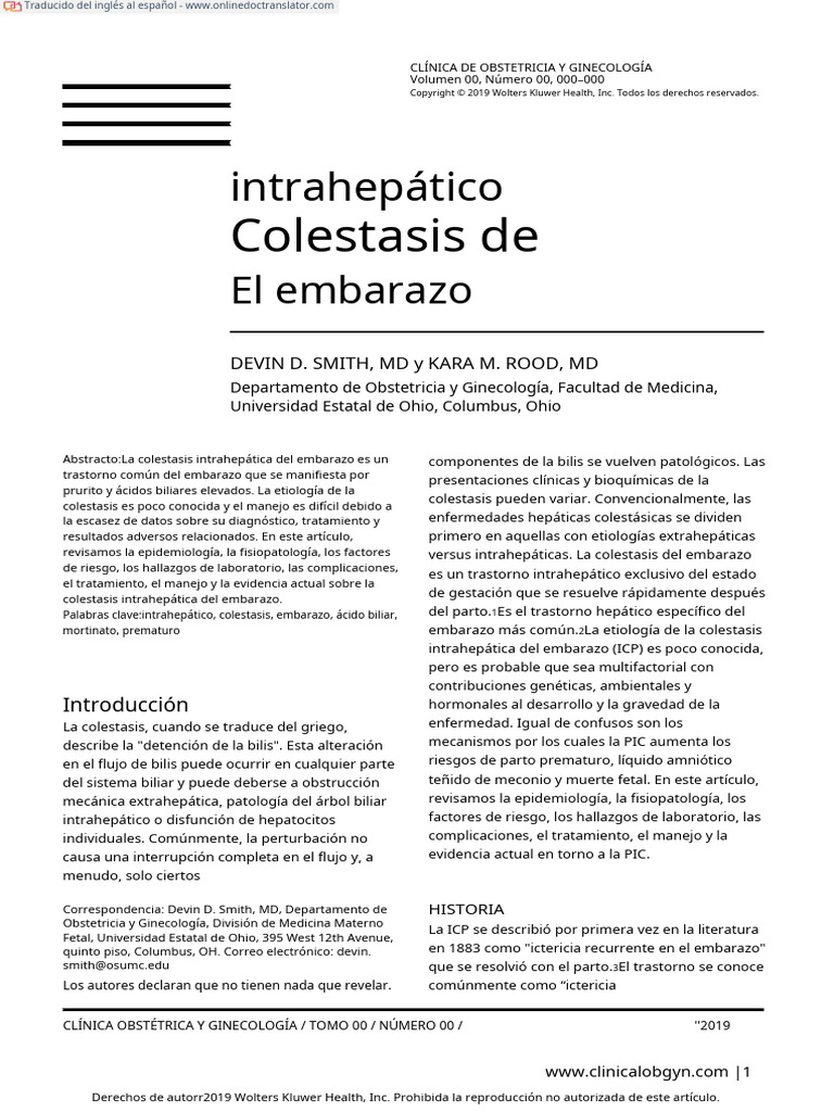 Colestasis Intrahepatica | PDF | Bilis | Hepatocito
