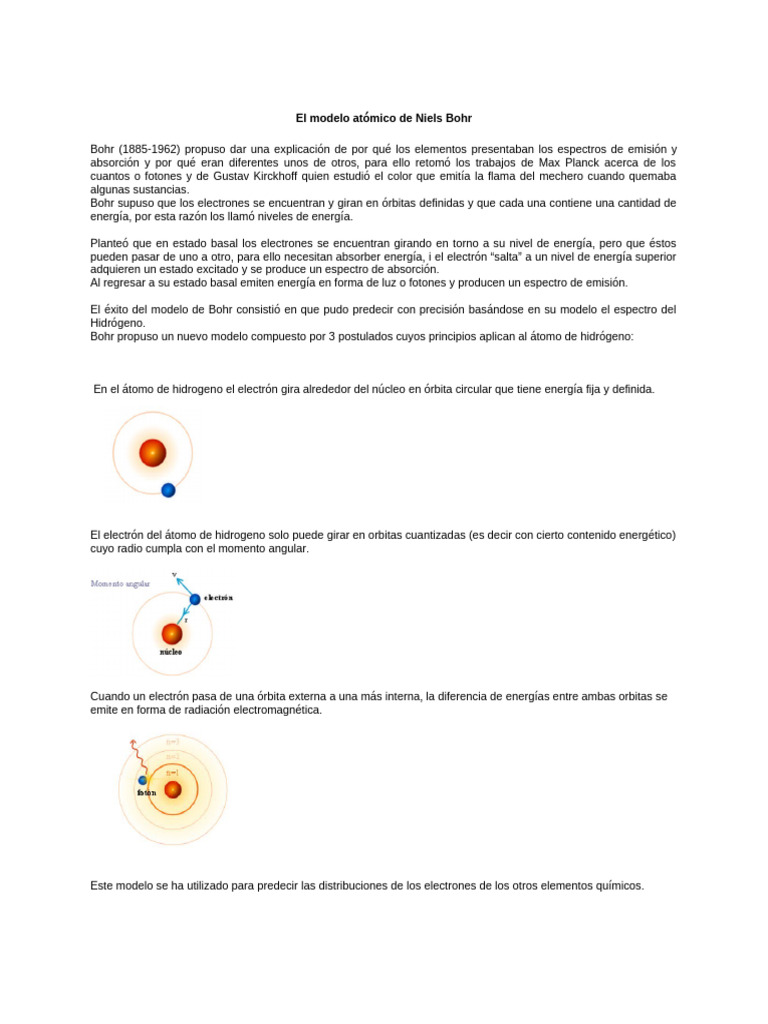 Modelo de Niels Bohr | PDF