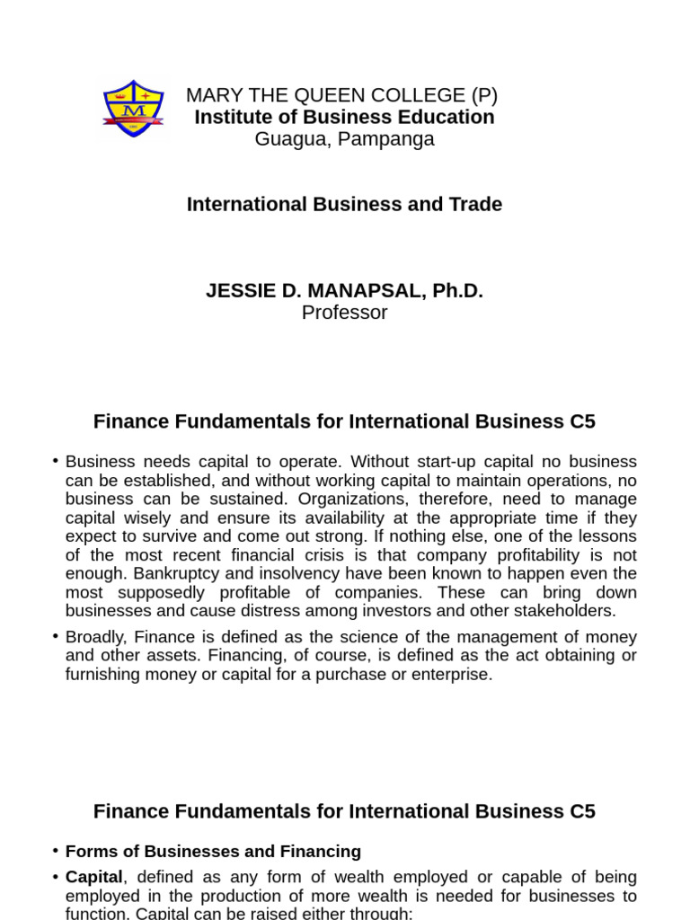 IBT-Chapter-5-Finance-Fundamentals-for-Intl.-Business | PDF | Stocks ...