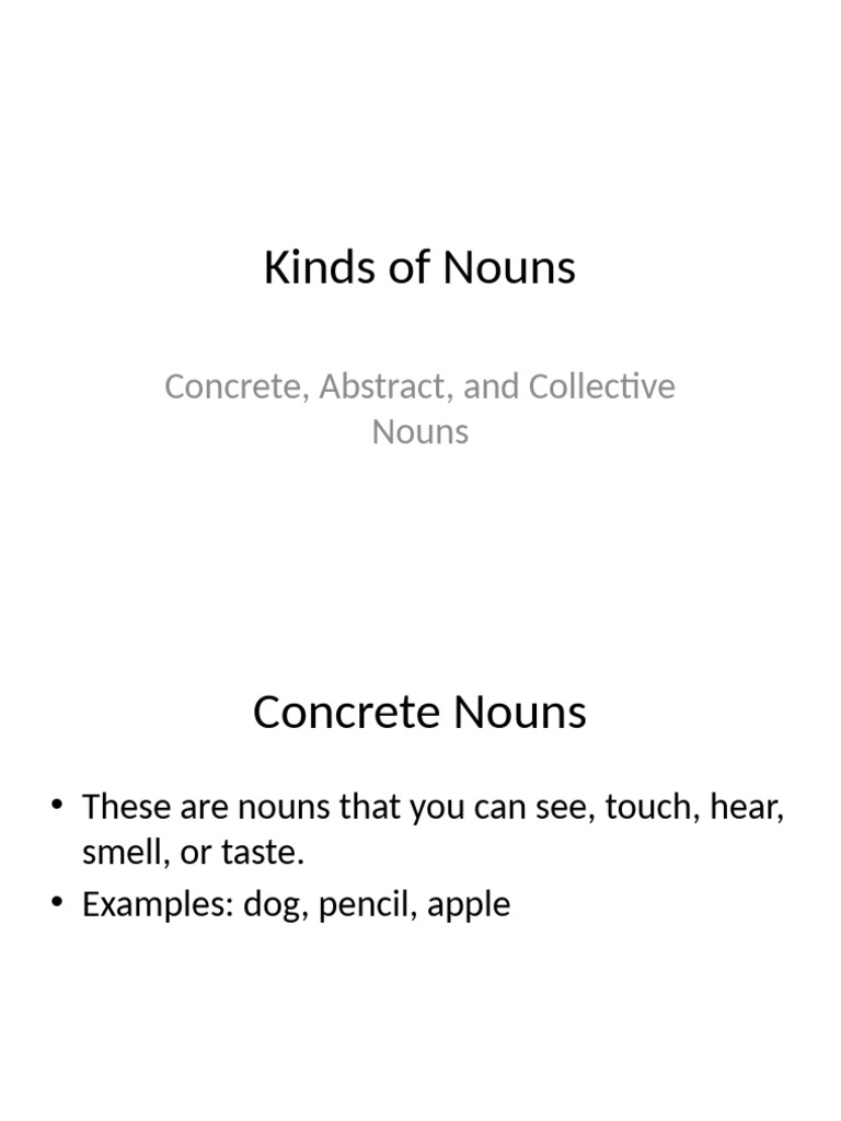 Kinds of Nouns Presentation Grade4 | PDF