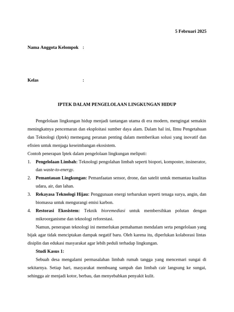 Latihan Studi Kasus Iptek | PDF