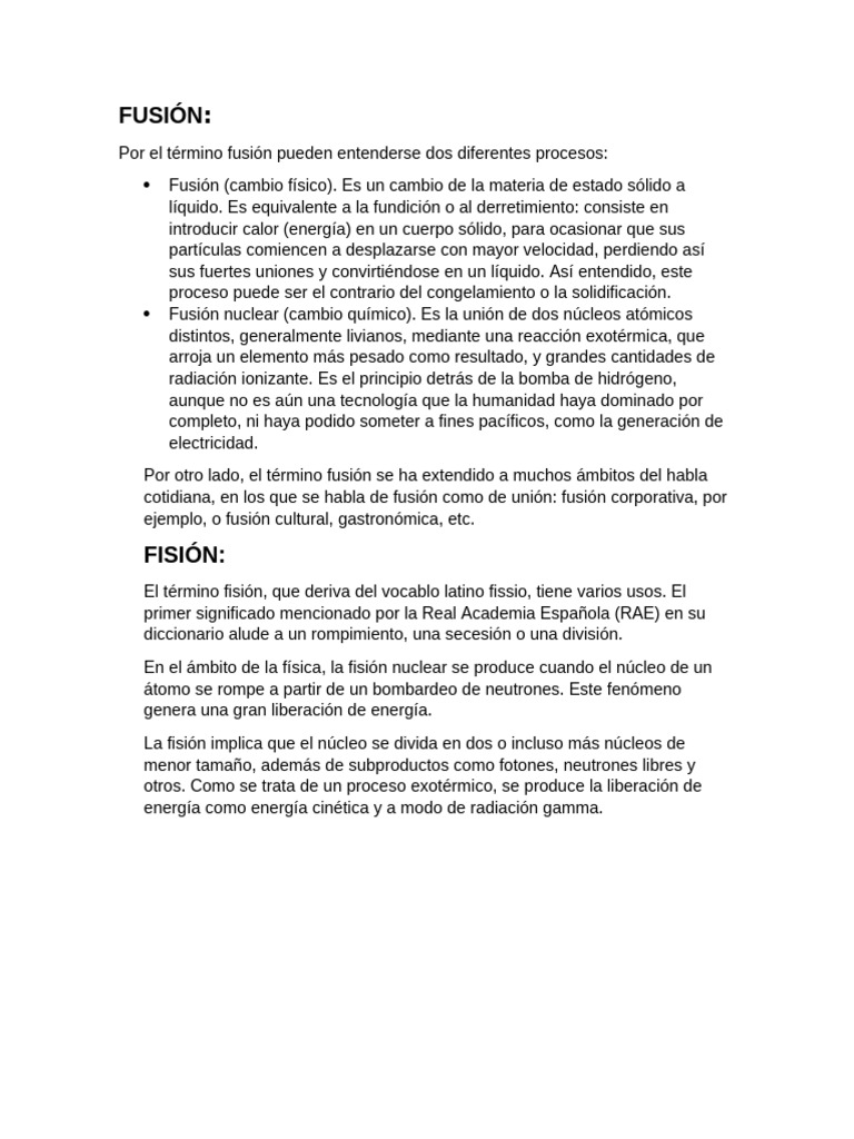 Significado y tipos de fusión | PDF