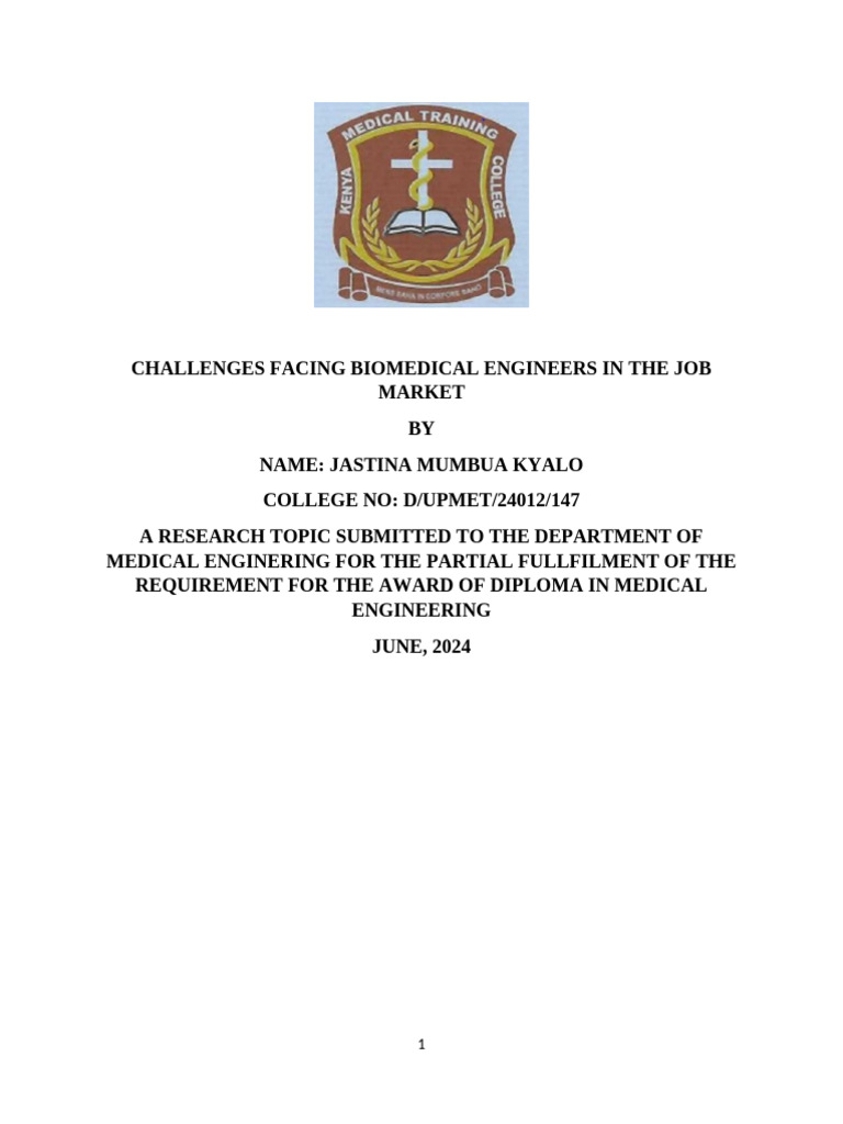 Biomedical Engineers' Job Market Challenges | PDF | Biomedical ...