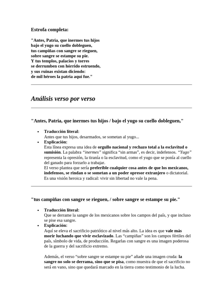 Proyecto Himno Nacional Mexicano 6 Estrofa | PDF