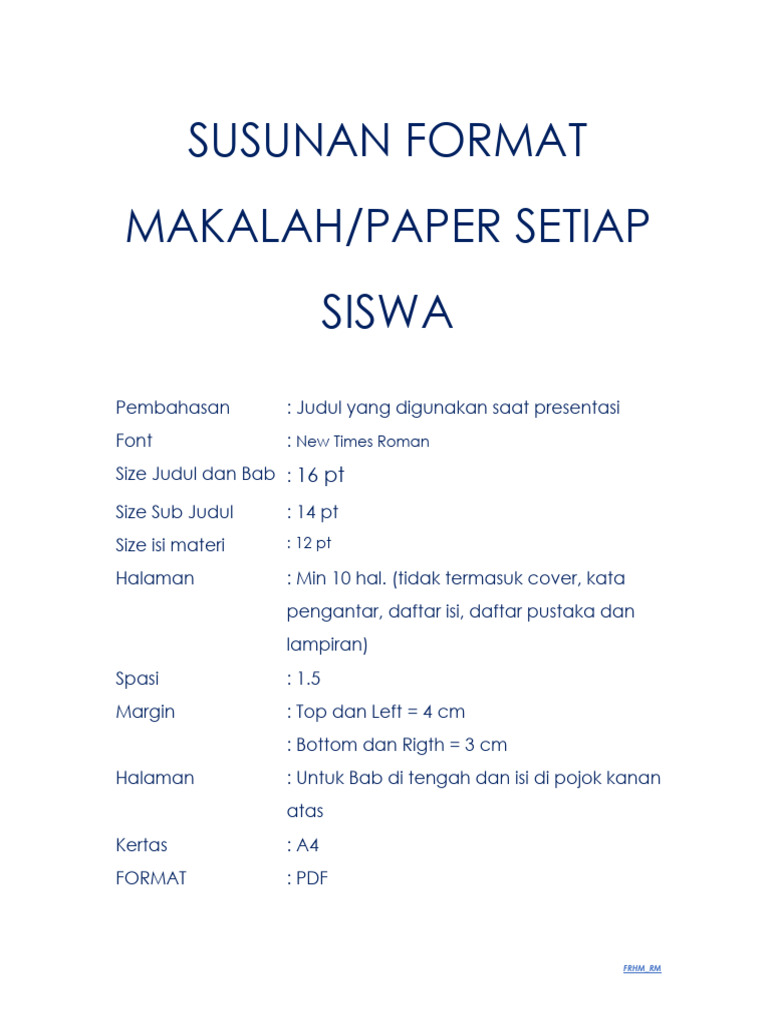 Susunan Format Makalah | PDF