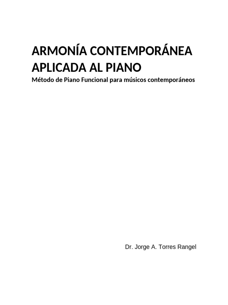 Armonía Moderna Aplicada Al Piano Libro | PDF | Acorde (Música ...