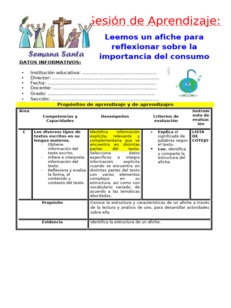 5° Grado Dia 3 Com. Leemos Un Afiche para Reflexionar Sobre La ...