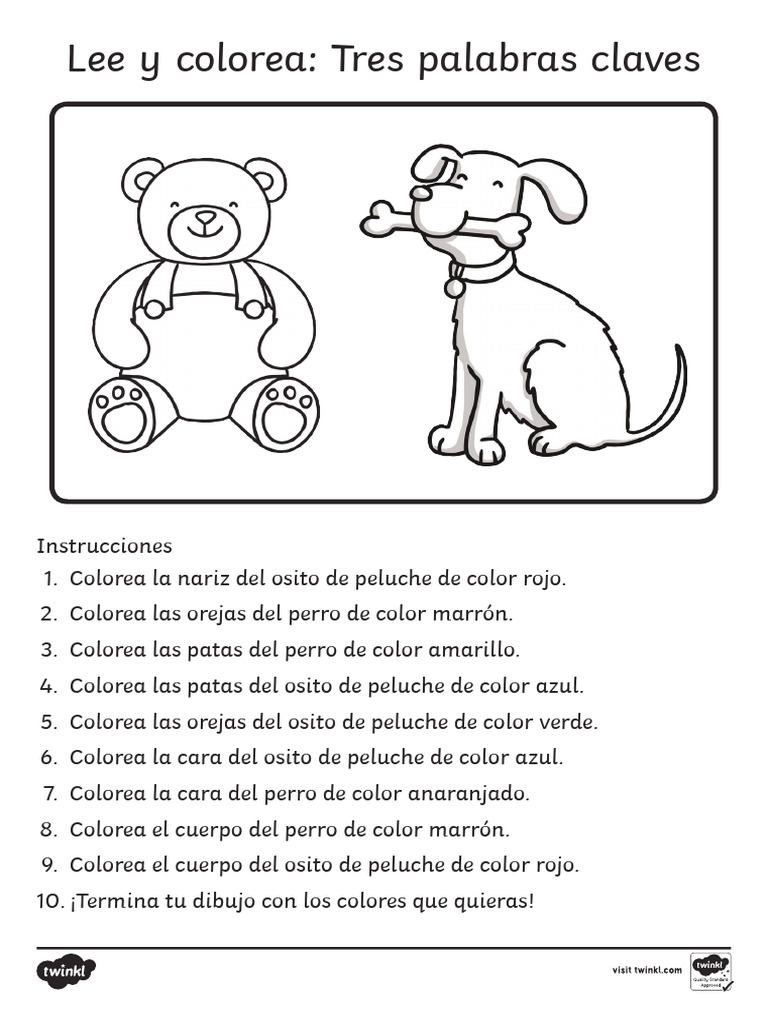 Comprensión Lectora: Lee y Colorea | PDF