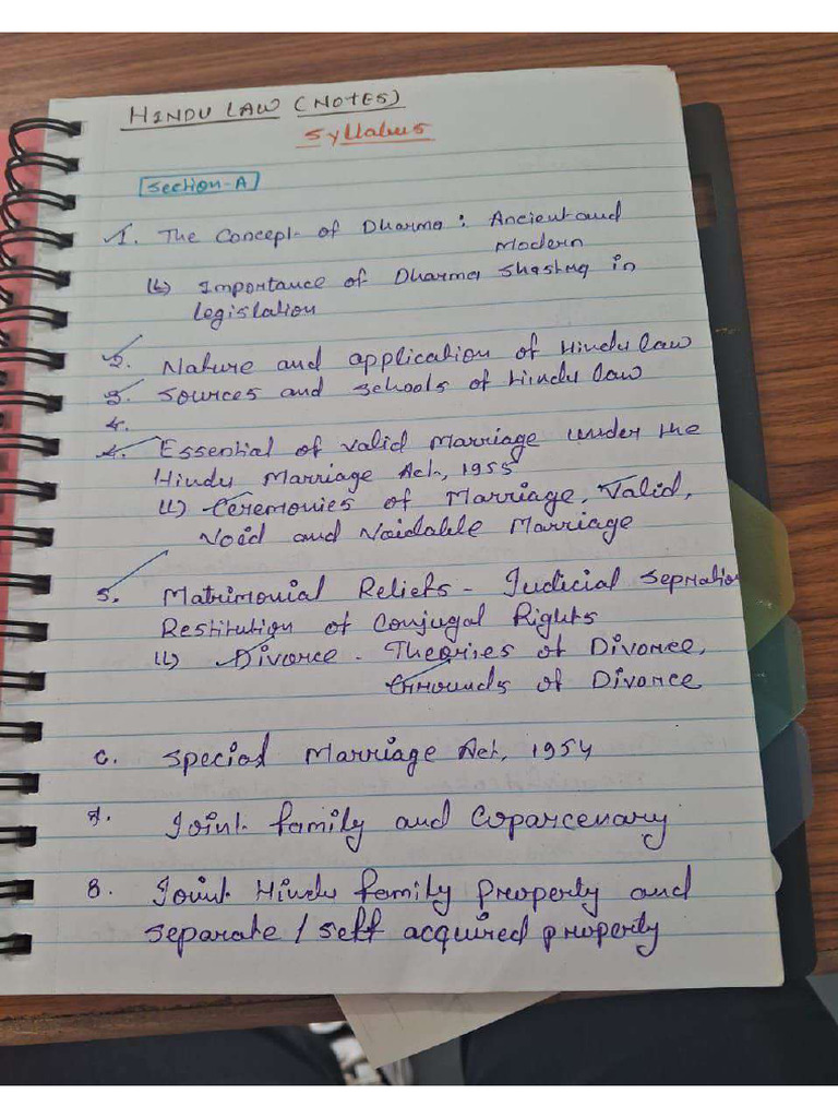 Hindu Law Handwritten Notes 1746435701 | PDF