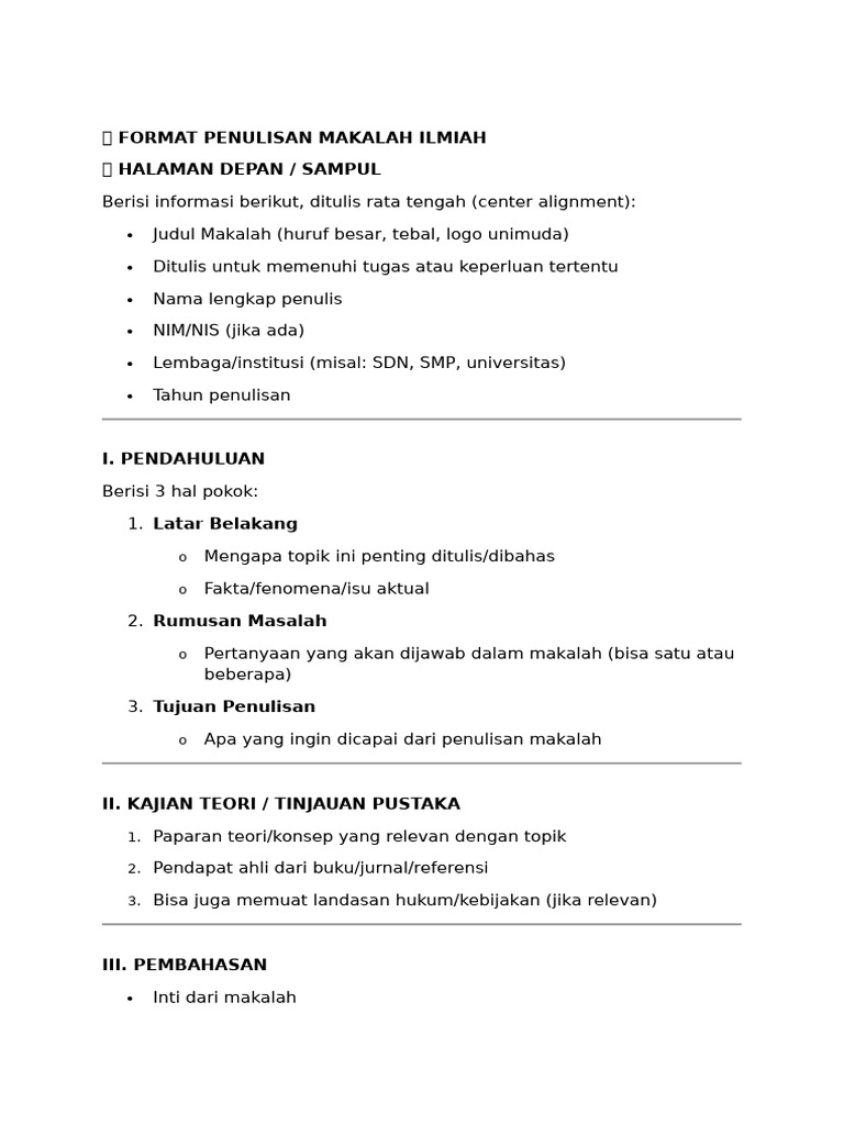 ? Format Penulisan Makalah Ilmiah | PDF