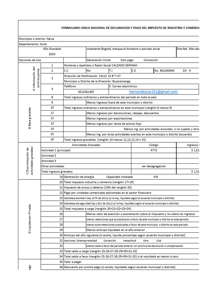 ICA | PDF | Impuestos | Liquidación