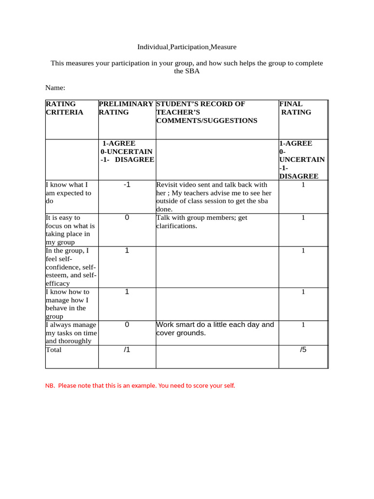 CEL10 - Individual Participation Measure | PDF