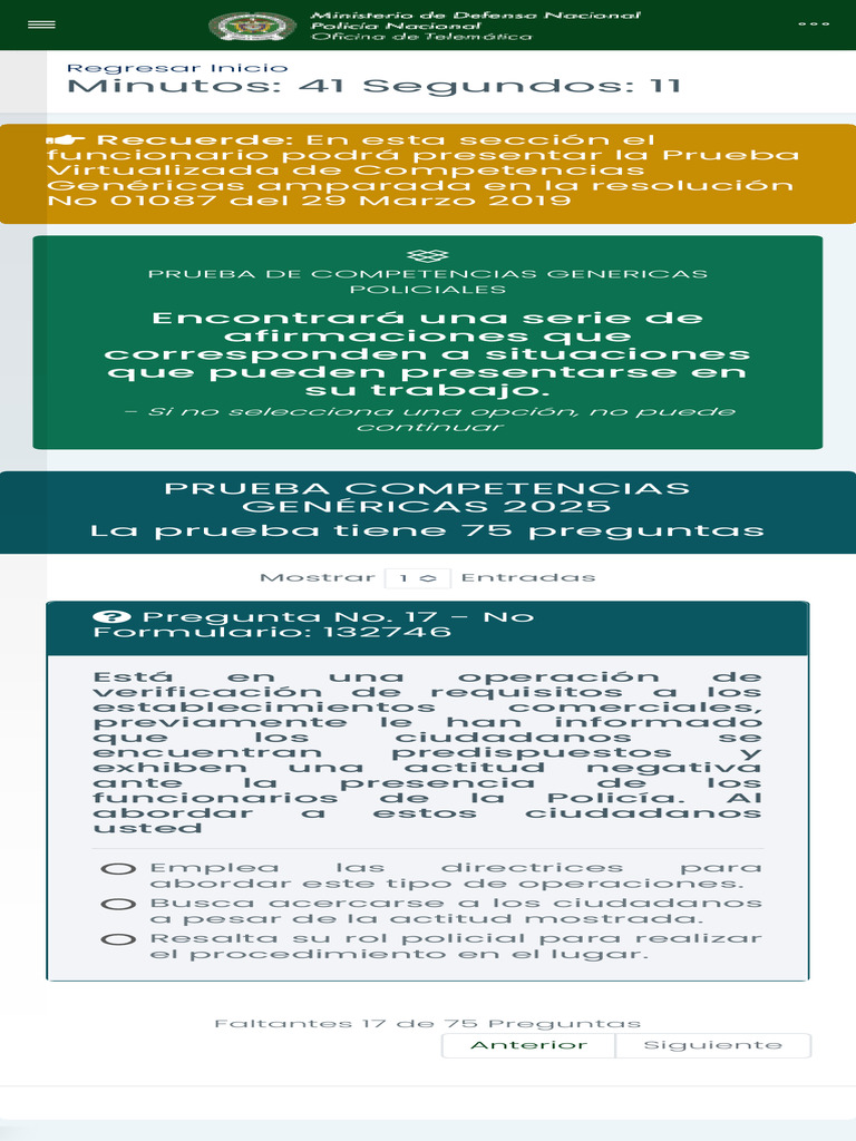 Prueba de Competencias Policiales 2025 | PDF