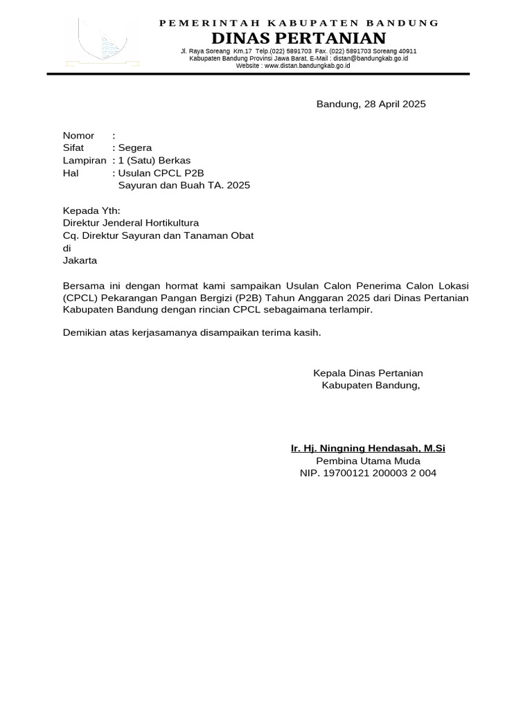 Usulan - CPCL - P2B - TA - 2025 Fik | PDF