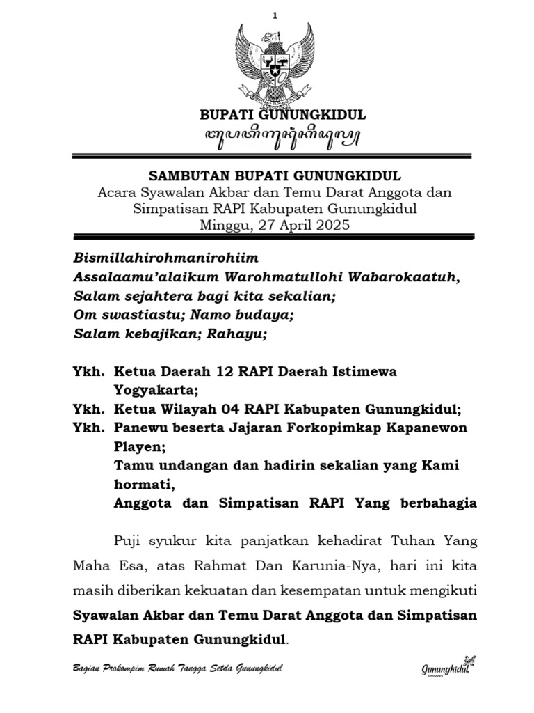 27.APRIL Syawalan Akbar Dan Temu Darat Anggota Dan Simpatisan RAPI ...