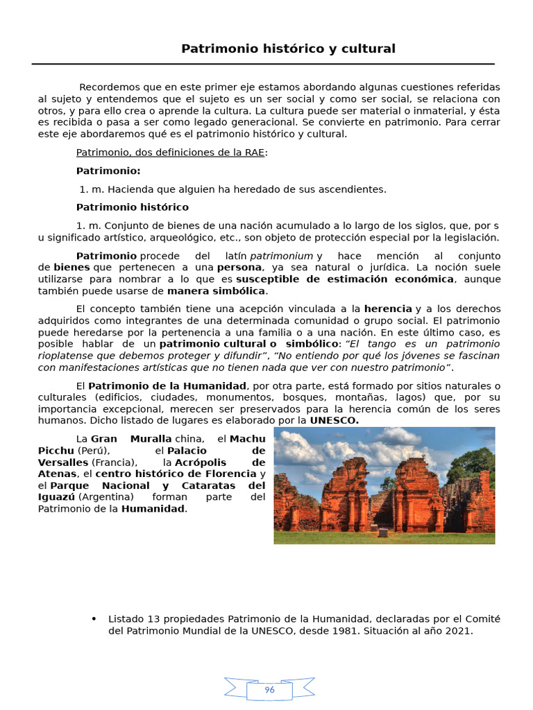 6 Clases Material | PDF | Patrimonio de la Humanidad | Bienes (Ley)