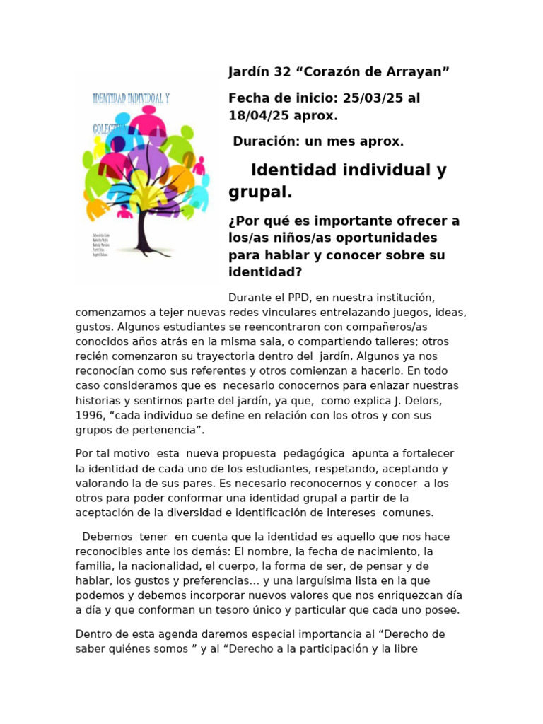 Identidad Individual y Grupal | PDF | Las emociones | Sicología