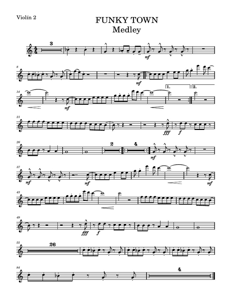 Funky Town Medley-Violín_2 | PDF