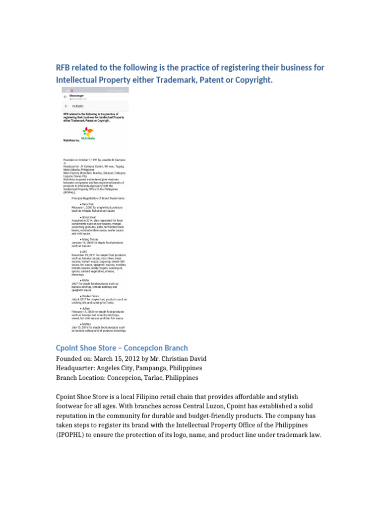 Business IP Registration Report | PDF