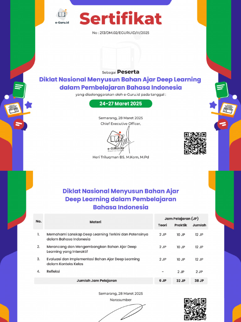 Maslah, S.Pd - Diklat Nasional 38JP - Menyusun Bahan Ajar Deep Learning dalam Pembelajaran ...