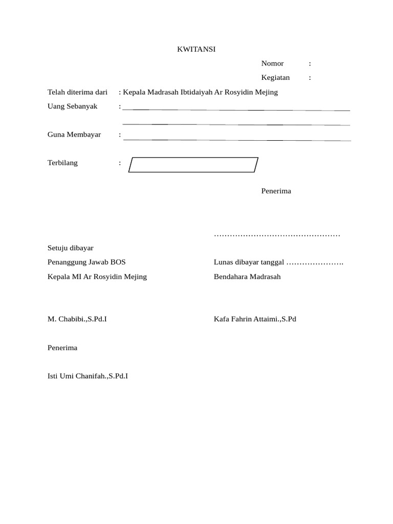 Kwitansi SPJ Bos 2023 | PDF