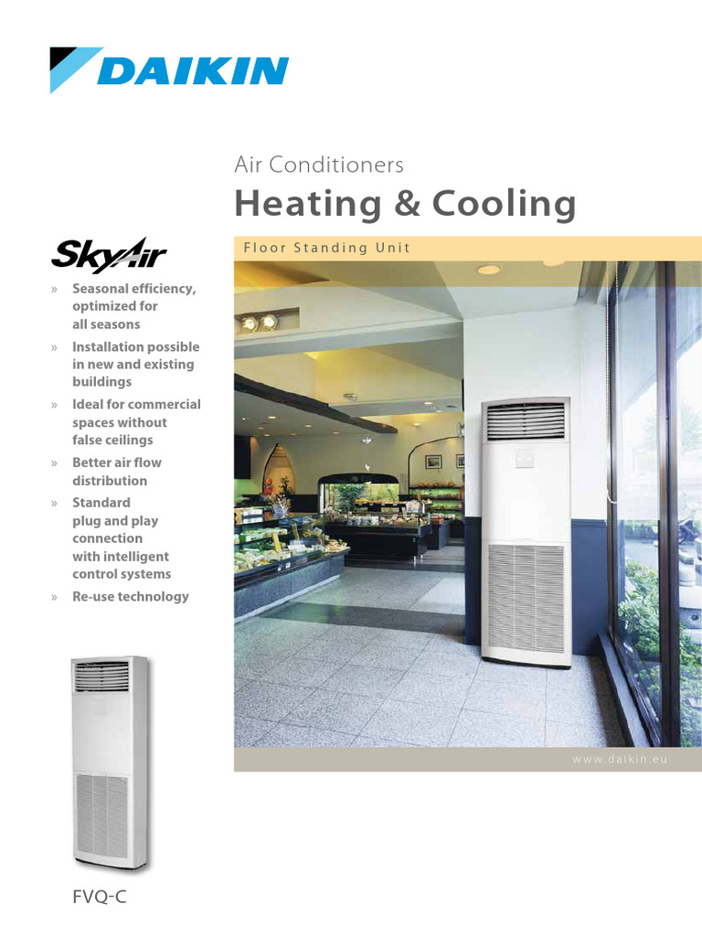 FVQ-C - Floorstanding Unit - Catalogues - English | PDF | Air Conditioning | Electromechanical ...