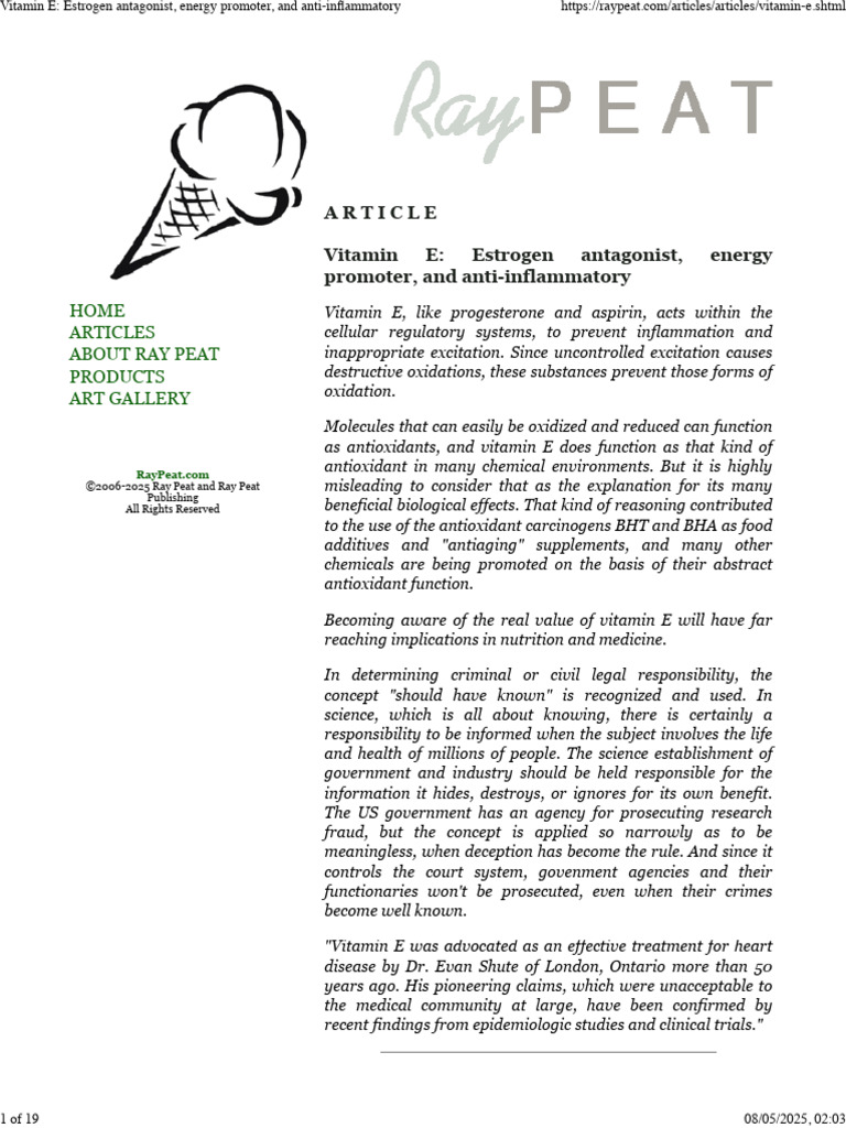 Vitamin E: Antiestrogen Benefits | PDF | Vitamin E | Polyunsaturated Fat