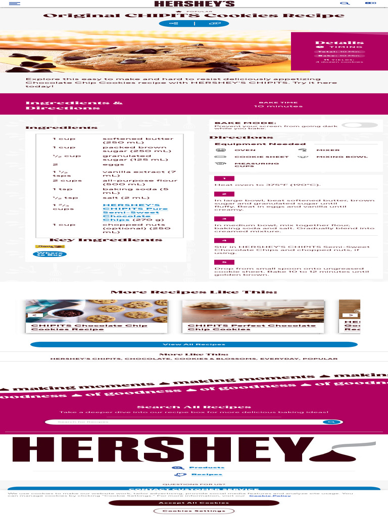 Original CHIPITS Cookies Recipe Recipes | PDF | Baking | Cooking