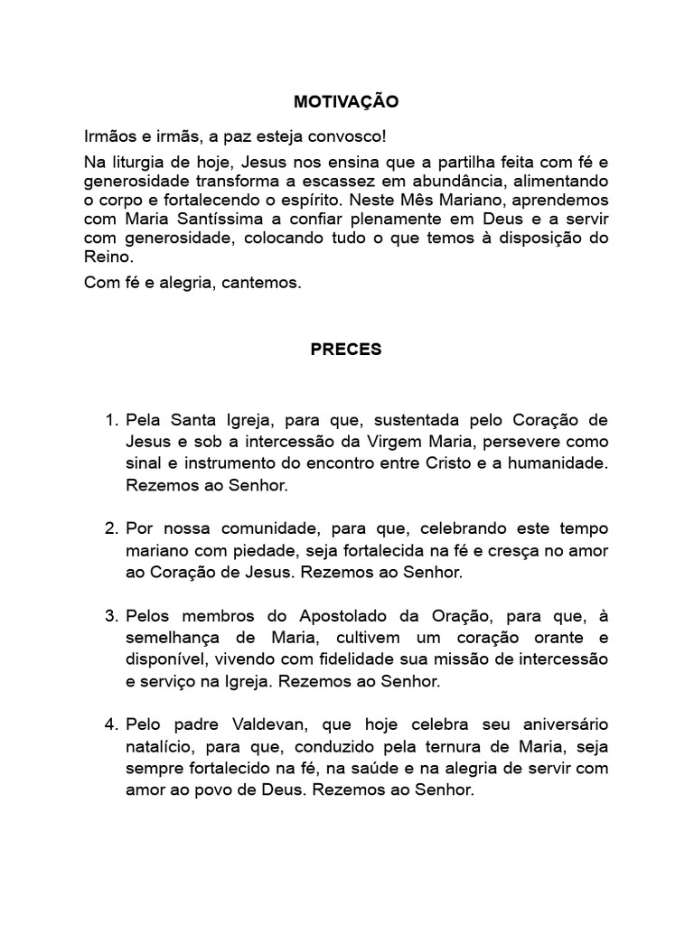 Preces Apostolado Da Oração | PDF
