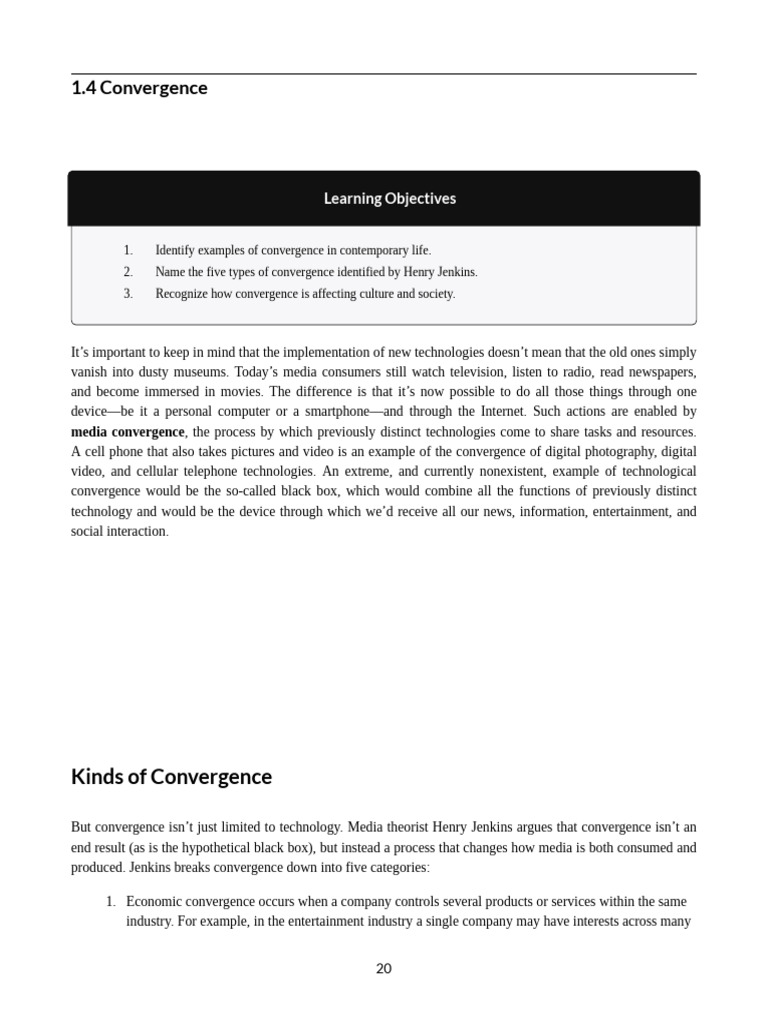 1.4 Convergence | PDF | Technological Convergence | Television