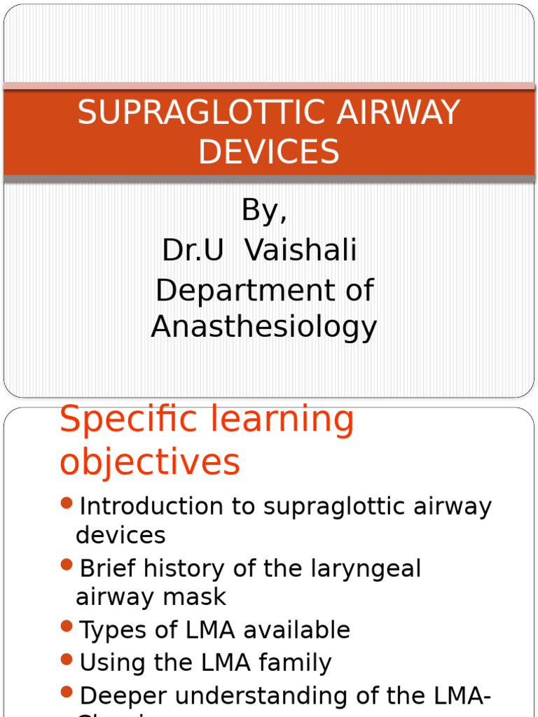 Types of Supraglottic Airway Devices | PDF | Clinical Medicine ...