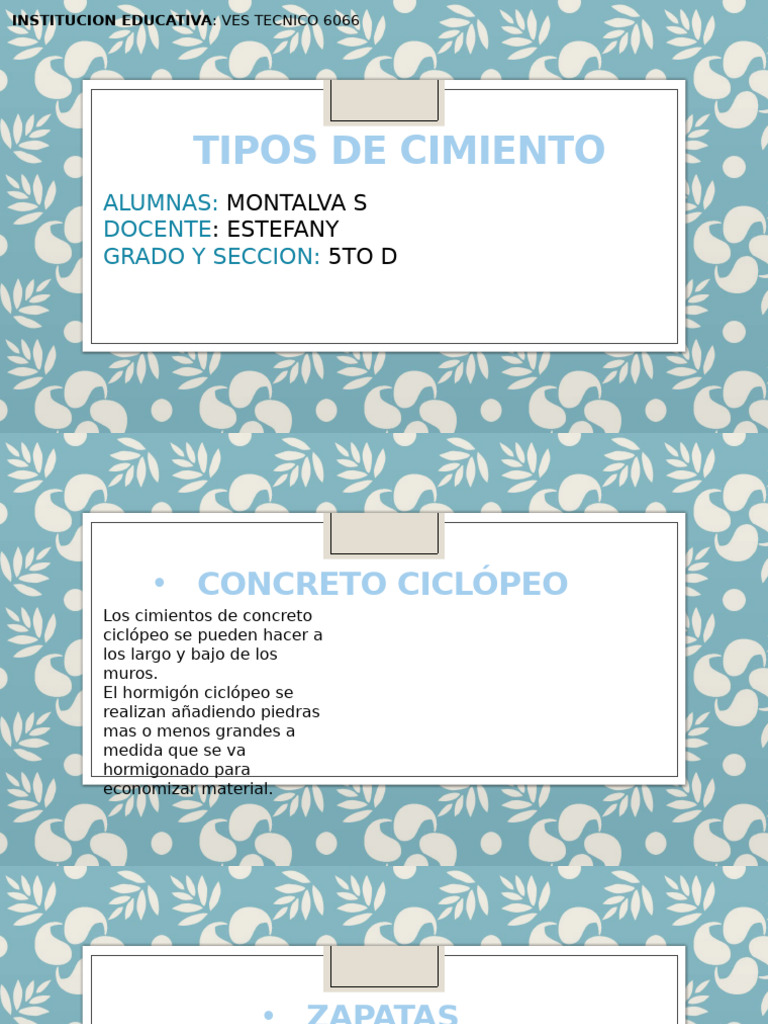 Tipos de Cimiento | PDF