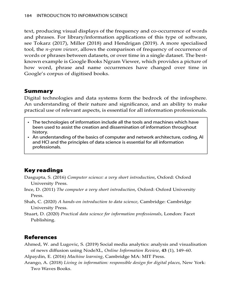 Introduction To Information Science - (Summary) | PDF | Information ...