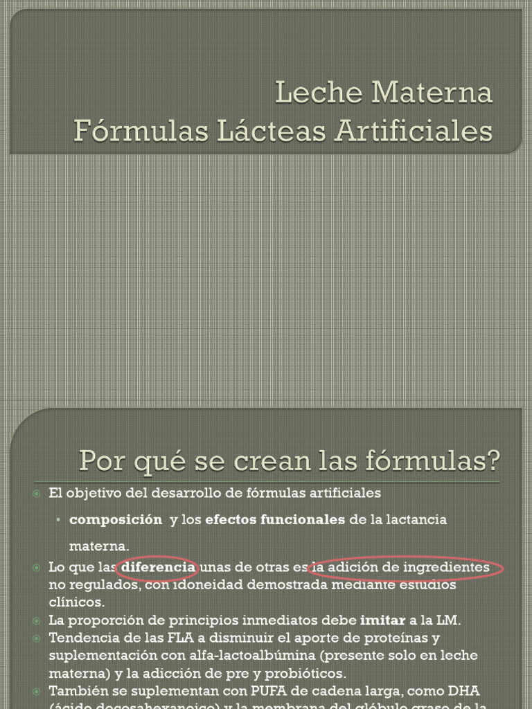 3 Leche Materna y Fórmulas | PDF | Leche | Amamantamiento