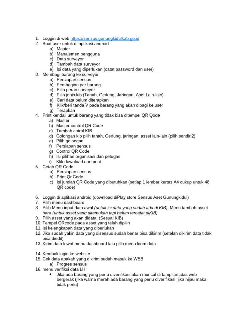 Tahapan Sensus (Tanpa Gambar) | PDF