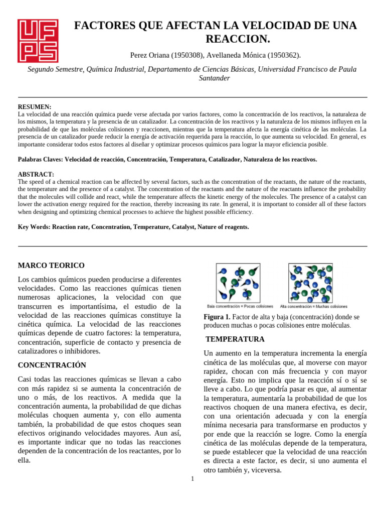 INFORME 3 ORIGINAL M O... | PDF | Cinética química | Ácido clorhídrico