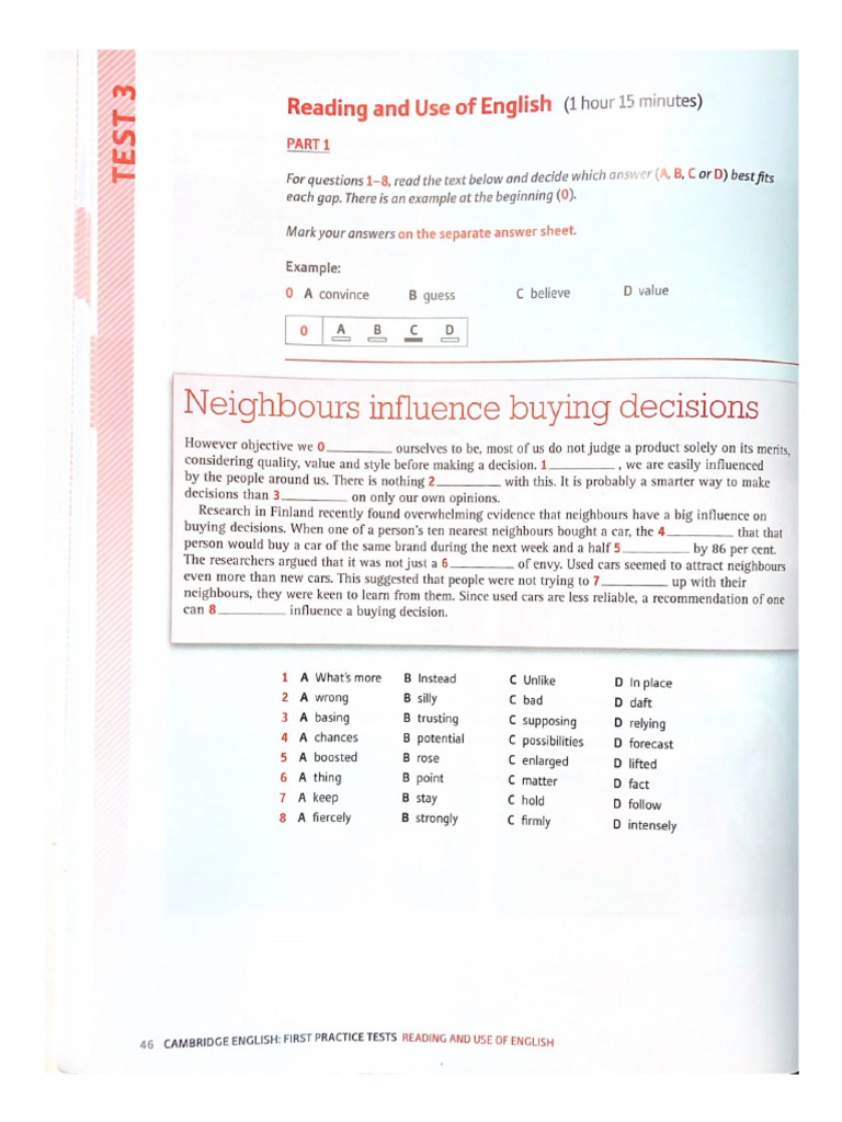Test 3 Fce Harrison | PDF