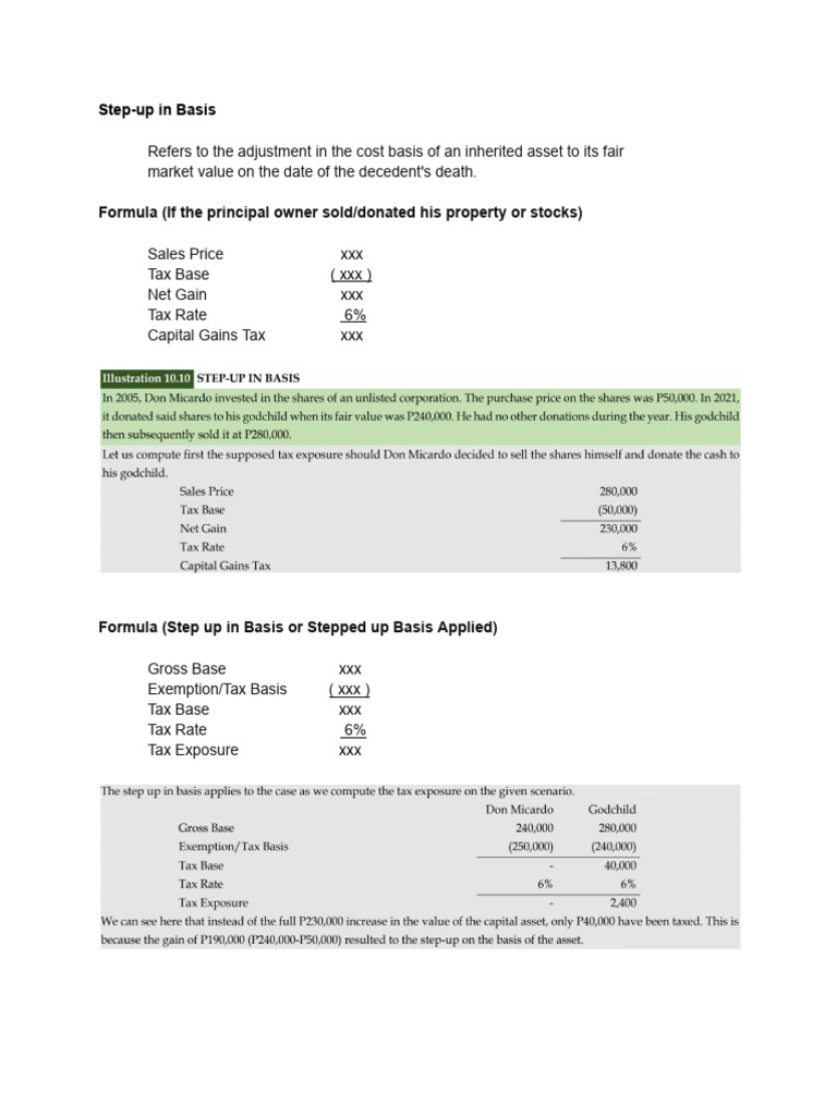 Step Up In Basis Pdf