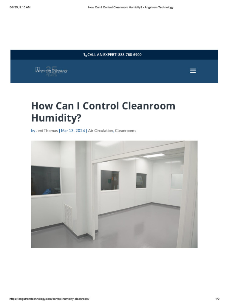 How Can I Control Cleanroom Humidity - Angstrom Technology | PDF ...
