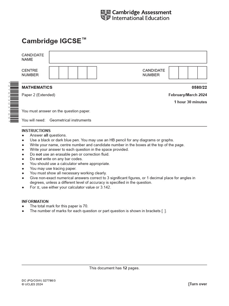 IGCSE Math 1 | PDF | Sphere | Area