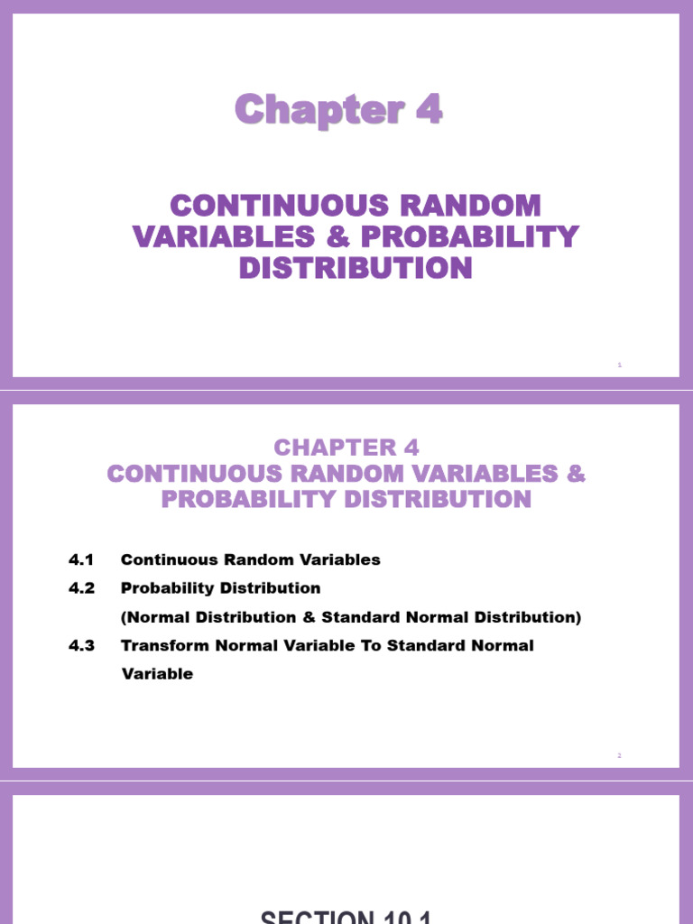Chapter 10.1-10.2 Continuous Random Variable - Students | PDF | Probability Distribution ...