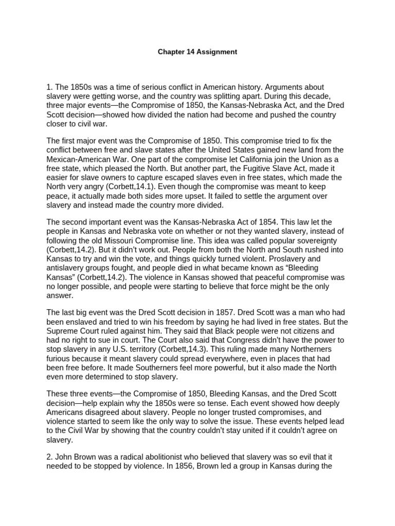 Key Events Leading to Civil War | PDF | John Brown (Abolitionist) | The ...