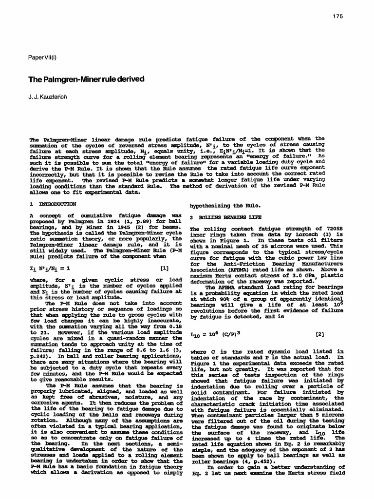 Revised Palmgren-Miner Rule Analysis | PDF | Fatigue (Material) | Fracture