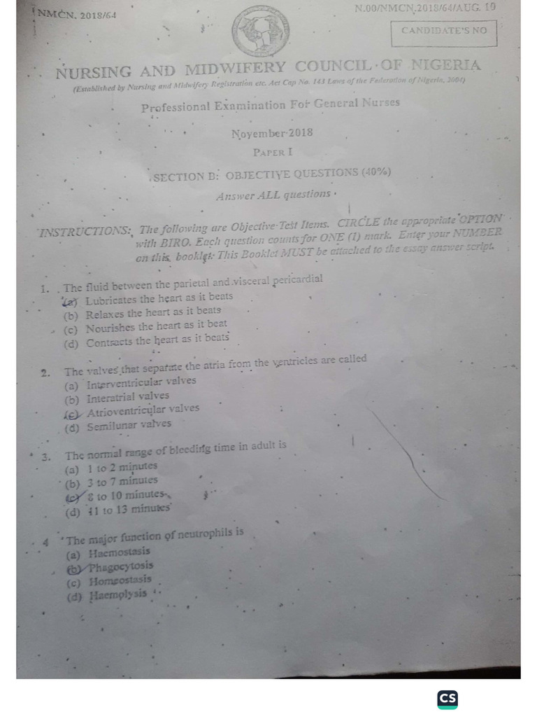 NMCN objectives solved Pass questions | PDF NMCN objectives solved Pass questions | PDF