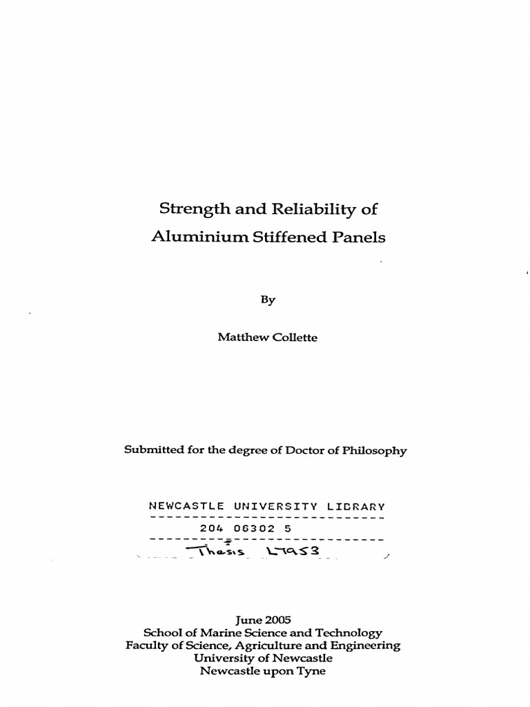 Corette - 2005 - Strength and Reliability of Aluminium Stiffened Panels ...